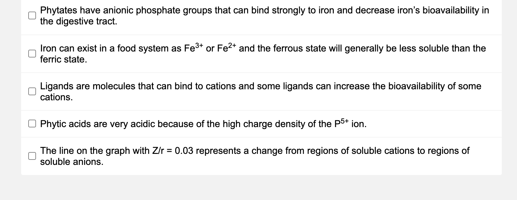 Solved Select ALL the FALSE statements in relation to | Chegg.com