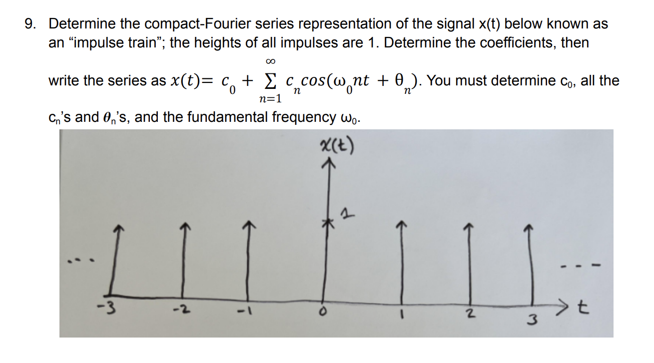 Solved Determine the compact-Fourier series representation | Chegg.com
