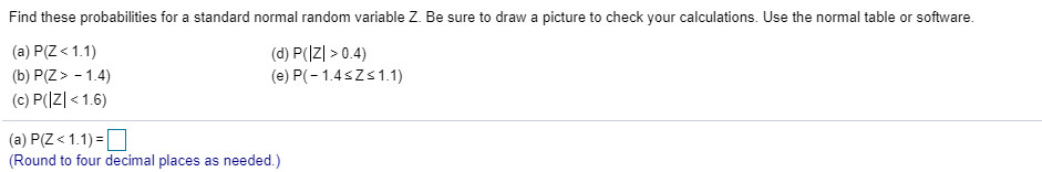 Solved Find these probabilities for a standard normal random | Chegg.com