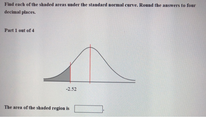 Solved Find each of the shaded areas under the standard | Chegg.com