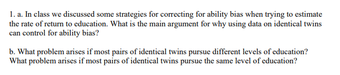 Solved 1. a. In class we discussed some strategies for | Chegg.com