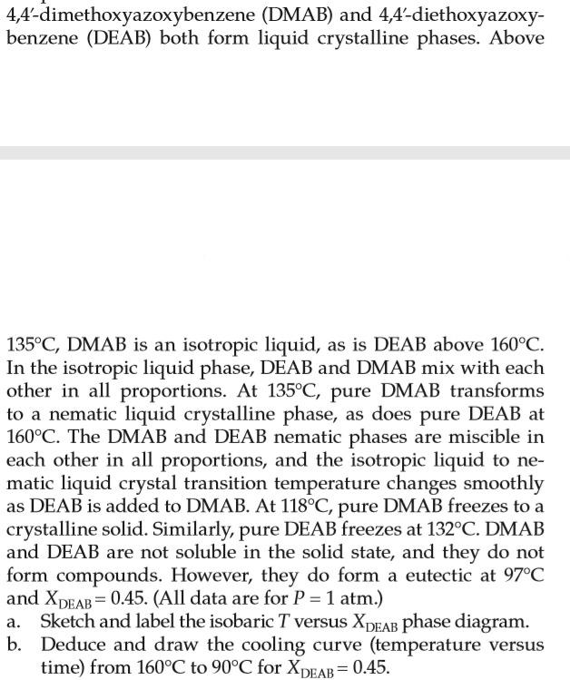 Solved 4,4-dimethoxyazoxybenzene (DMAB) and | Chegg.com
