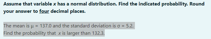 Solved Assume that variable x has a normal distribution. | Chegg.com