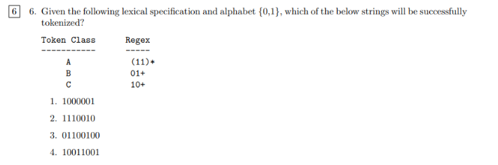 Solved 6 6. Given the following lexical specification and | Chegg.com