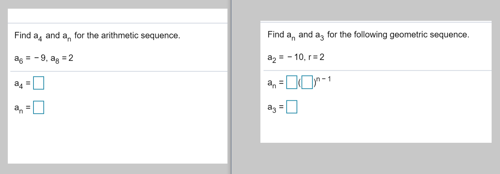 Solved Find a4 and an for the arithmetic sequence. Find an | Chegg.com
