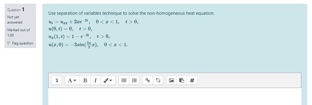 Solved Use Separation Of Variables Technique To Solve The