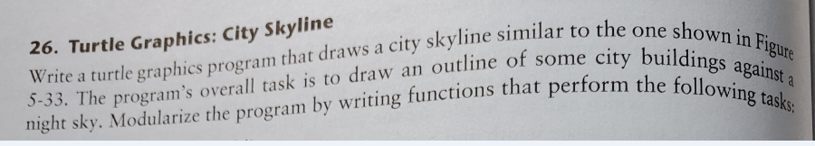 26. Turtle Graphics: City Skyline Write a turtle | Chegg.com
