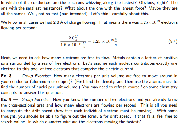 Solved In which of the conductors are the electrons whizzing | Chegg.com