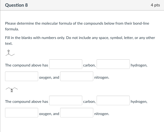 Solved Question 8Please determine the molecular formula of | Chegg.com