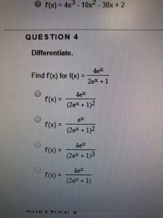 Solved QUESTION 1 Differentiate. Find f(t)for f(x)= 2x-7 | Chegg.com
