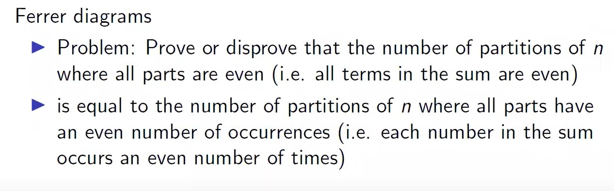 Solved ANSWER IS TRUE. PLEASE PROVE USING FERRER DIAGRAMS | Chegg.com
