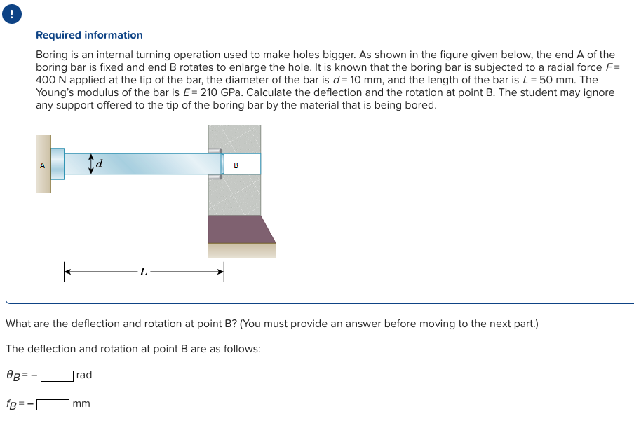 Solved Required information Boring is an internal turning | Chegg.com