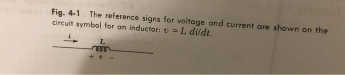 Solved Fig. 4-1 The reference signs for voltage and current | Chegg.com