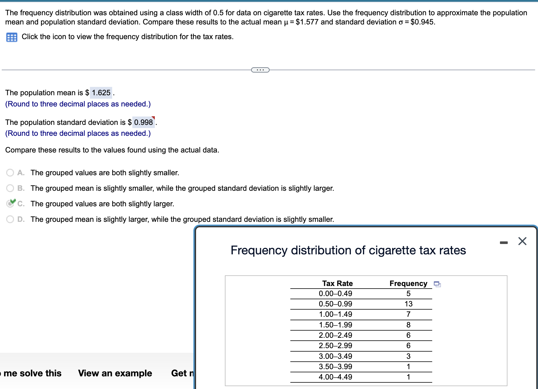 Solved The frequency distribution was obtained using a class | Chegg.com