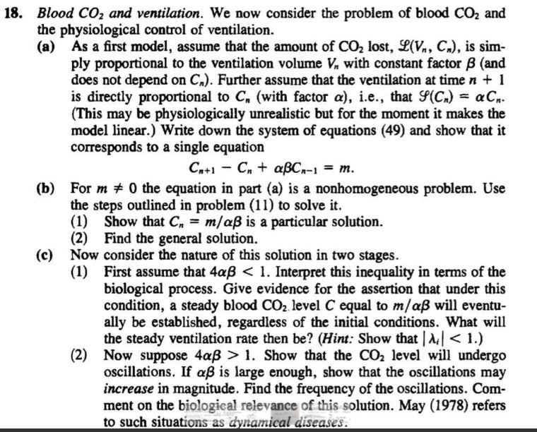 Solved Blood CO2 and ventilation. We now consider the | Chegg.com