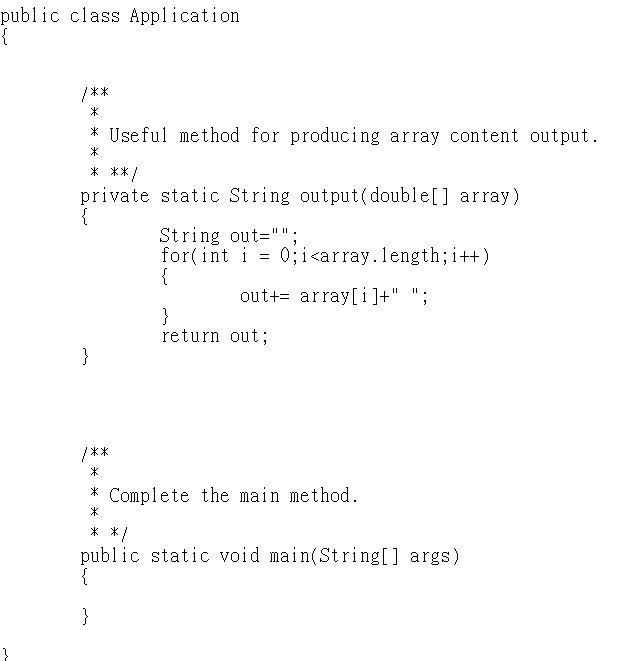 Solved Modify the Application class and complete the main | Chegg.com