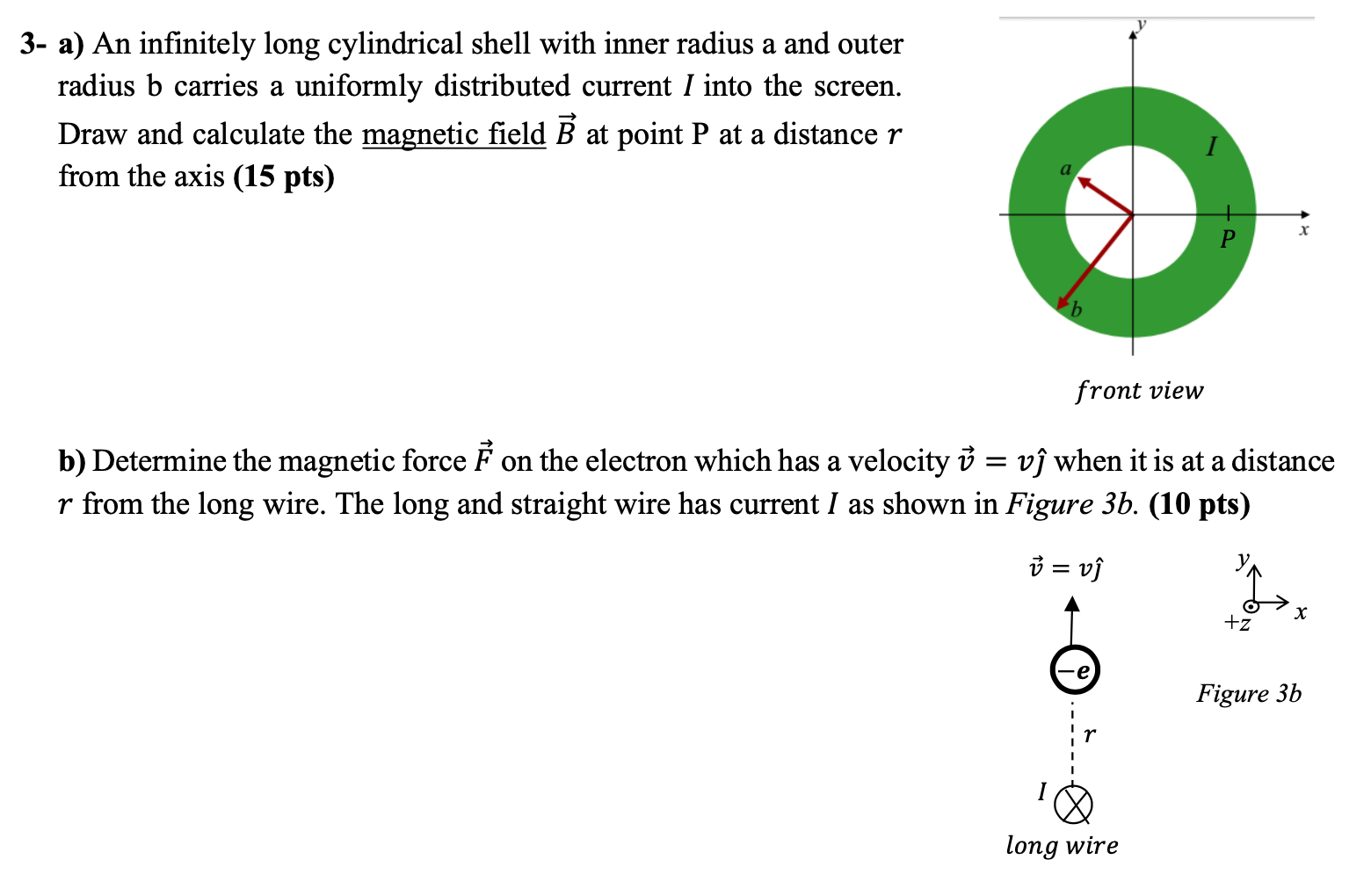 Solved 3- a) An infinitely long cylindrical shell with inner | Chegg.com