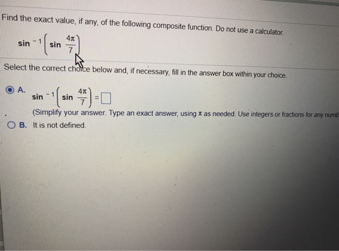 Solved Find the exact value, if any, of the following | Chegg.com