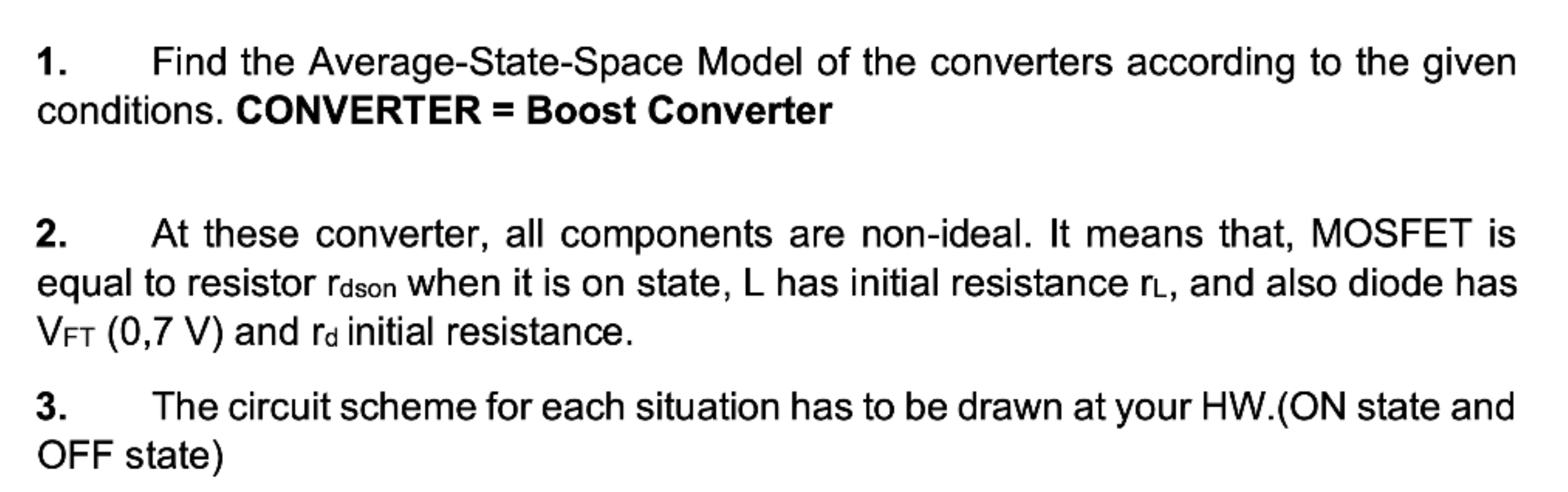 Solved 1 Find The Average State Space Model Of The