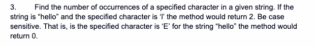 Solved 3. Find the number of occurrences of a specified | Chegg.com