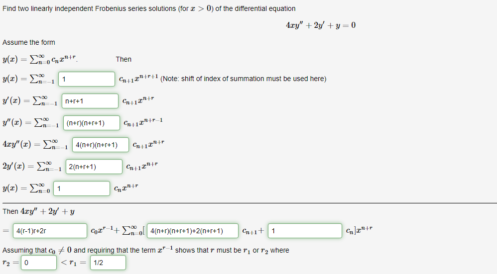 Solved Find two linearly independent Frobenius series | Chegg.com