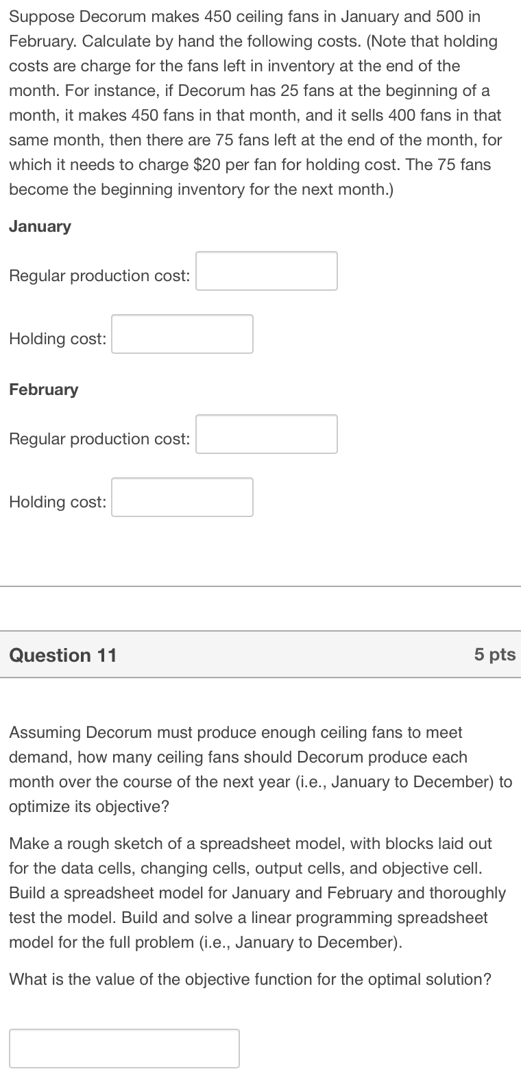 Solved Suppose Decorum makes 450 ﻿ceiling fans in January | Chegg.com
