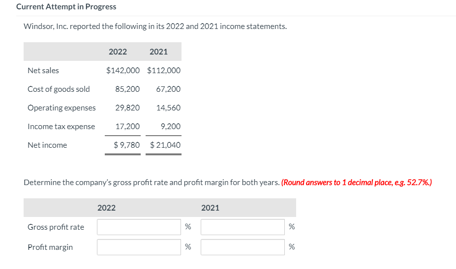 Solved Current Attempt in Progress Windsor, Inc. reported | Chegg.com