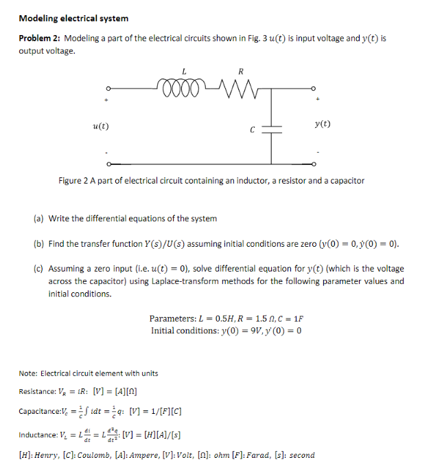 Solved Modeling electrical systemProblem 2: Modeling a part | Chegg.com