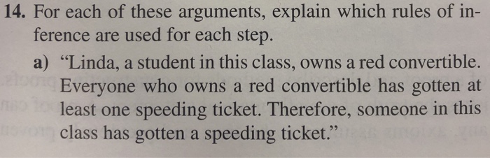 Solved 14. For each of these arguments, explain which rules | Chegg.com