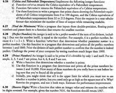 Solved 6.26 (Celsius and Fahrenheit Temperatures) Implement | Chegg.com