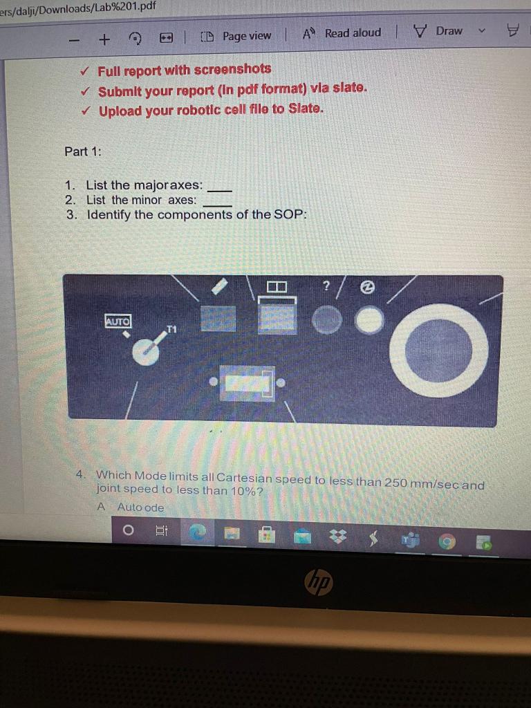 Solved Industrial Robotics ENGI25469 Part 2: Given a FANUC | Chegg.com