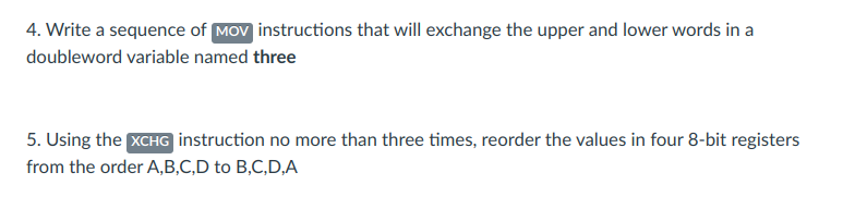 Solved Please use Assembly Language for X86 to solve this, | Chegg.com
