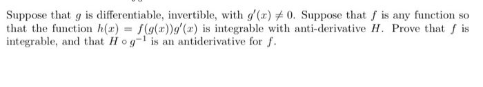 Solved Suppose that g is differentiable, invertible, with | Chegg.com