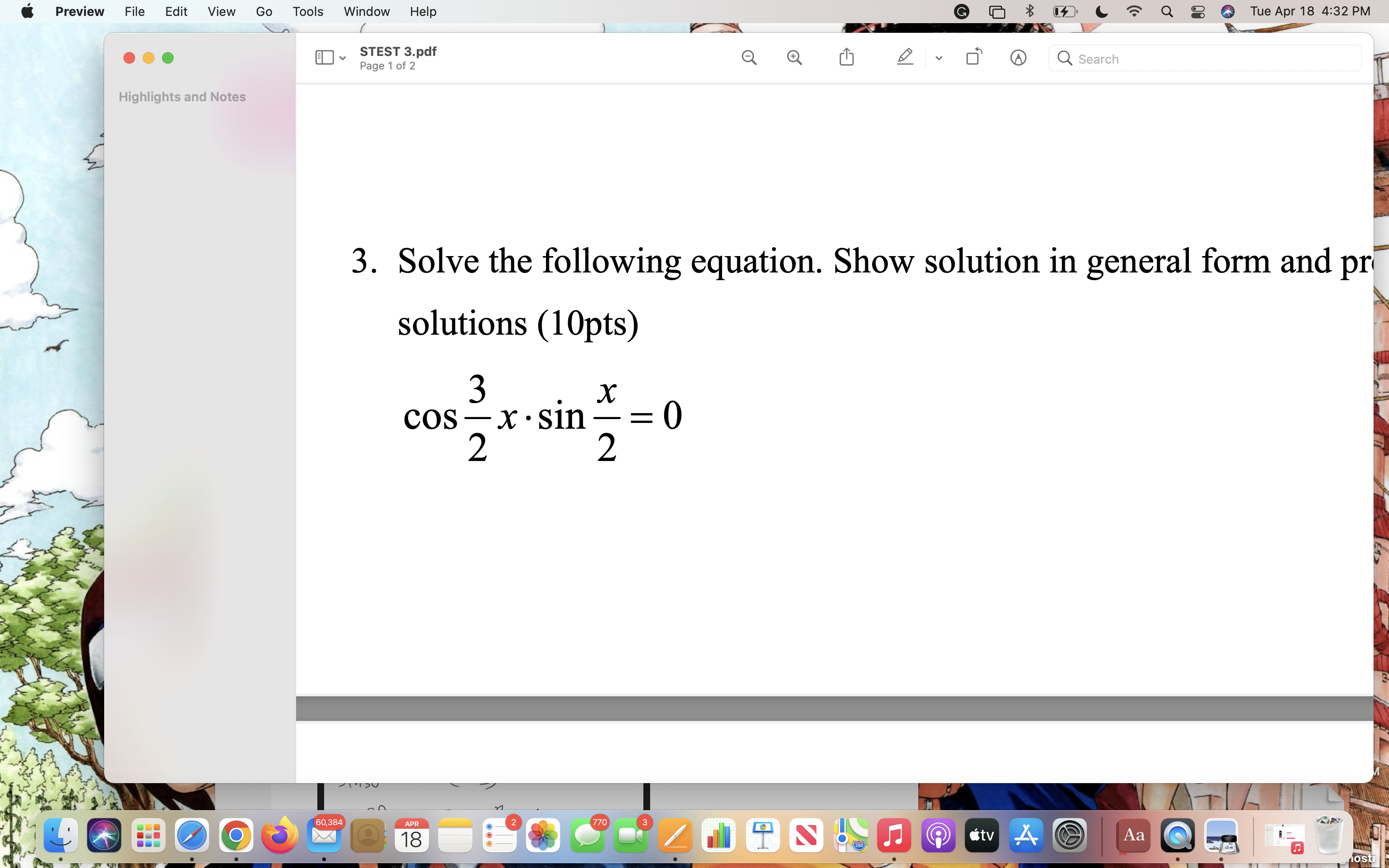 Solved 3. Solve the following equation. Show solution in | Chegg.com
