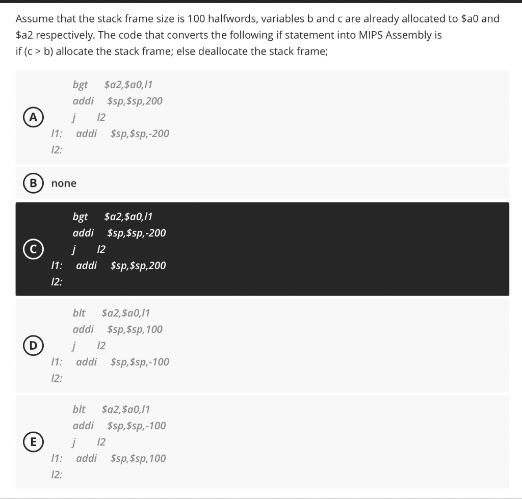 Solved Assume that the stack frame size is 100 halfwords, | Chegg.com