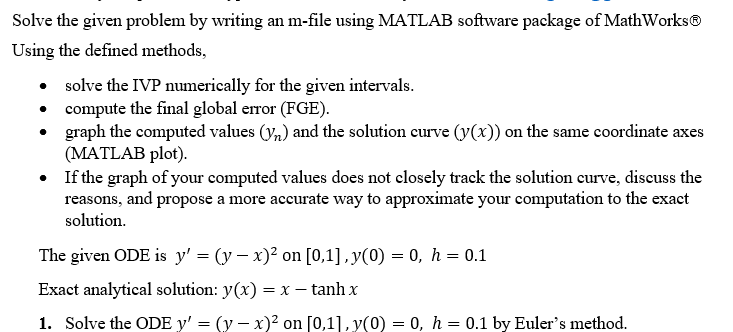 Solved Solve the given problem by writing an m-file using | Chegg.com
