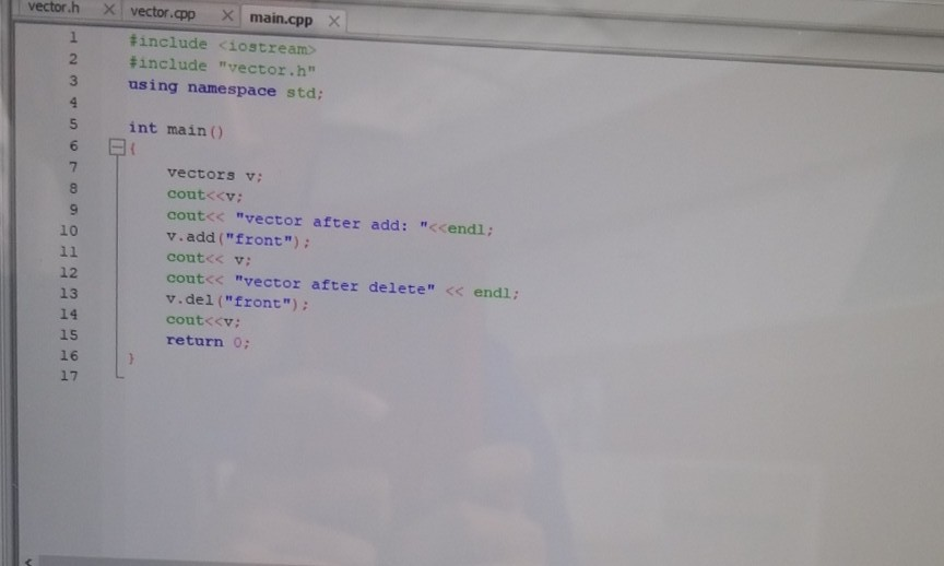 Solved ch ×I vector.cpp X: man.qpM #ifndef VECTOR H #define | Chegg.com