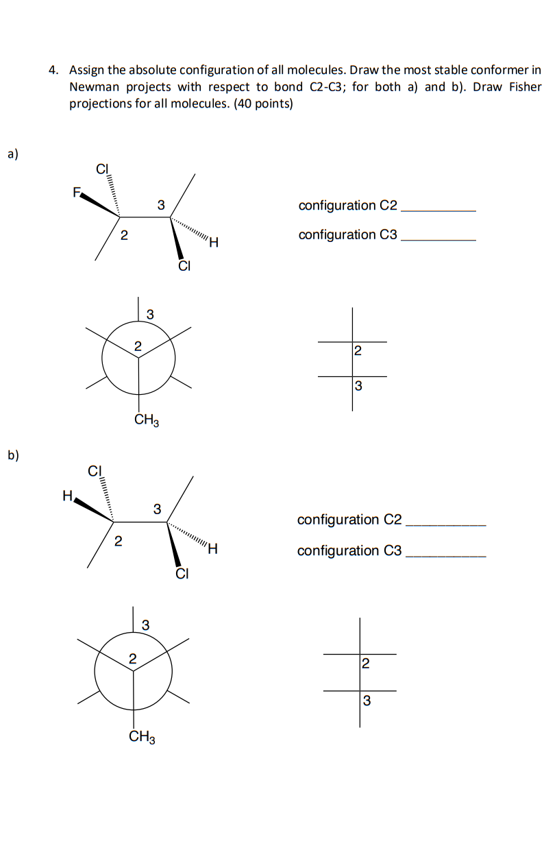 Solved 4. Assign the absolute configuration of all | Chegg.com