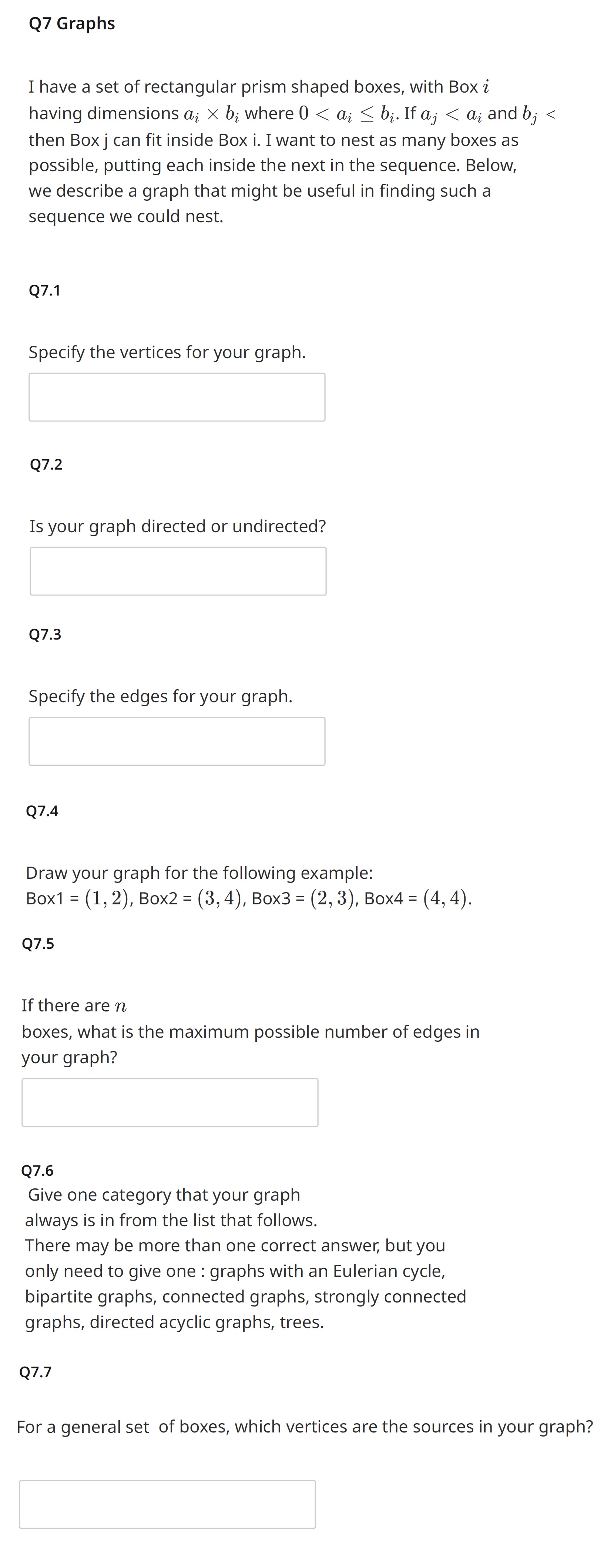 Solved Q7 ﻿GraphsI have a set of rectangular prism shaped | Chegg.com