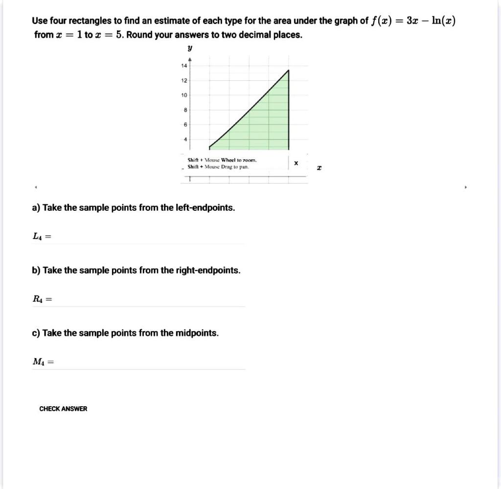 Solved Use four rectangles to find an estimate of each type | Chegg.com