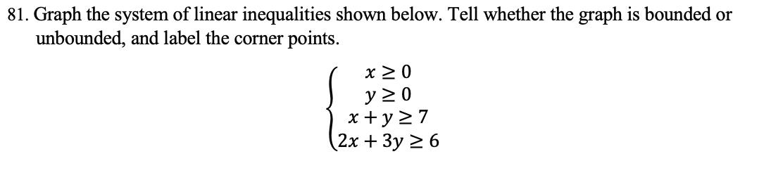 Solved 81. Graph the system of linear inequalities shown | Chegg.com