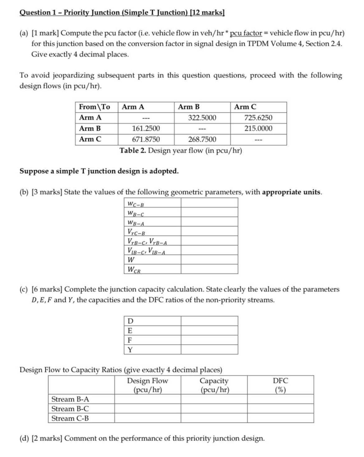 Solved Consider a simple T-junction with the geometric | Chegg.com