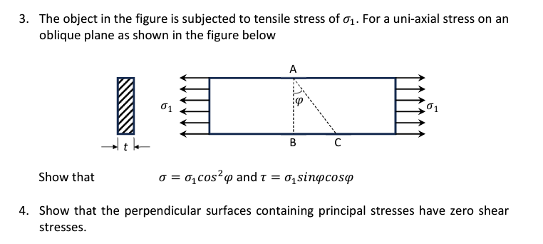 Solved The object in ﻿the figure is ﻿subjected to ﻿tensile | Chegg.com