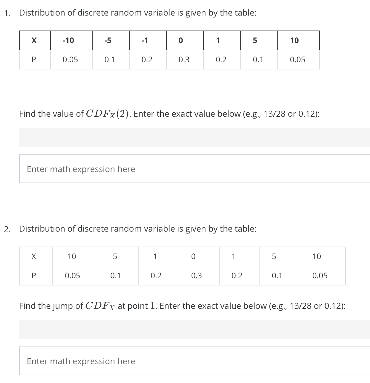 Solved 1. Distribution of discrete random variable is given | Chegg.com