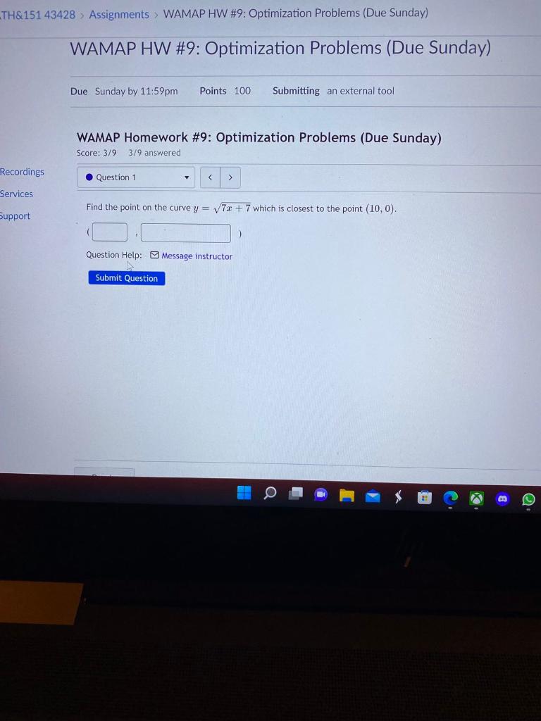 Solved TH&151 43428 Assignments > WAMAP HW #9: Optimization | Chegg.com