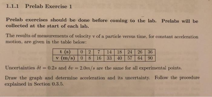 Solved 1 1 1 Prelab Exercise 1 Prelab Exercises Should Be