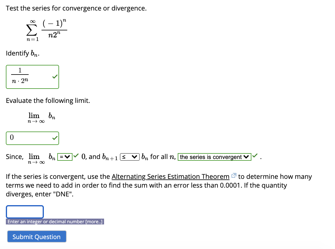 Solved Test the series for convergence or divergence. ( - 1) | Chegg.com