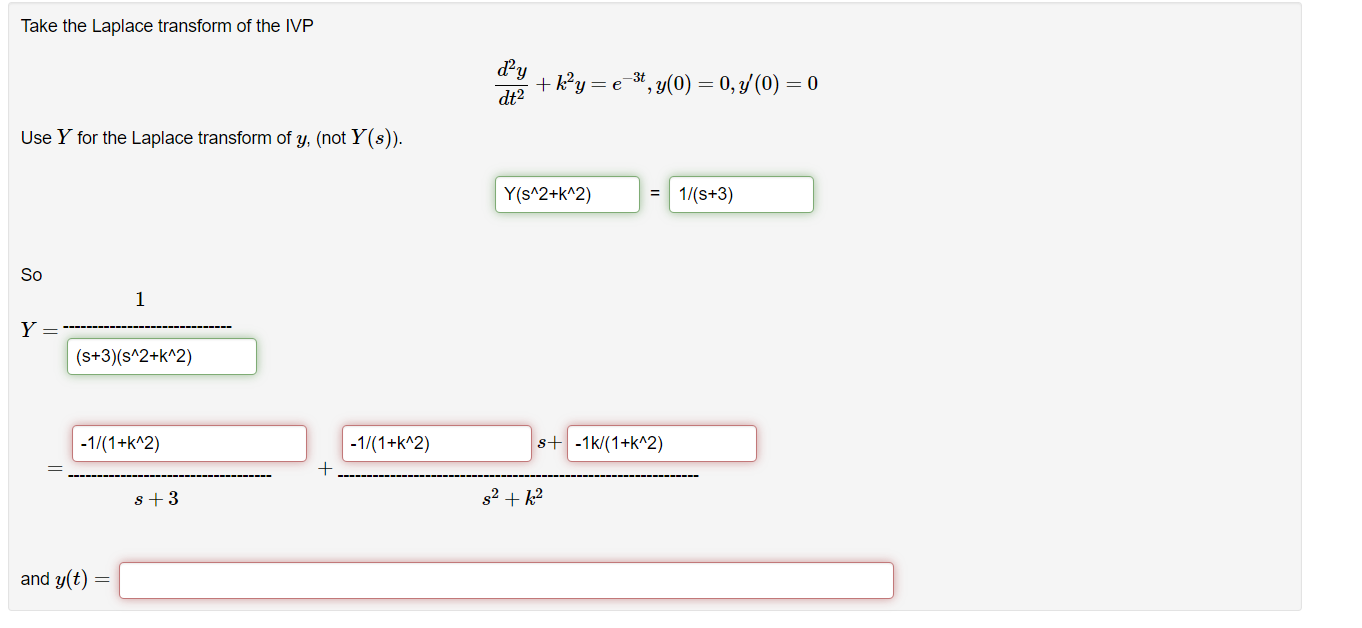 Solved Take the Laplace transform of the | Chegg.com