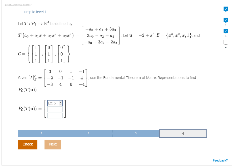 Solved Let T:P3→R3 be defined by | Chegg.com