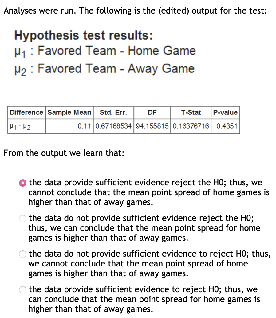 Solved Analyses were run. The following is the (edited) | Chegg.com